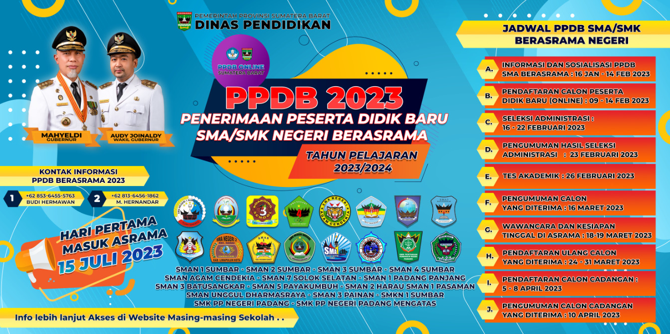 Penerimaan Peserta Didik Baru Sekolah Berasrama Tahun 2023/2024 Telah dibuka – Dinas Pendidikan ...